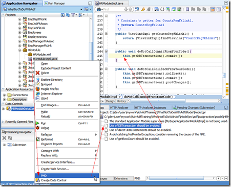 ADF Garage: Using PMD Extension and Custom Rule Sets with JDeveloper 11g